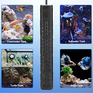 HiTauing Aquarium Heater, Upgraded 300W/500W Fish Tank Heater with Intelligent Leaving Water Automatically Stop Heating and Advanced Temperature Control System, Suitable for Saltwater and Freshwater