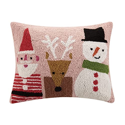 Peking Handicraft 31APS50C18OB Santa and Friends Hook Pillow, Poly Filled, 18-inch Length, Wool and Cotton