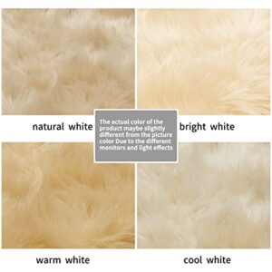 Faux Fur Rug for Bedroom, Fluffy Runner Rugs Soft Sheepskin Rug Sofa Couch Seat Cushion, 2x6ft Beige Plush Area Rug Shag Rugs Floor Carpets for Nursery Bedside, Cute Shaggy Fuzzy Home Decor