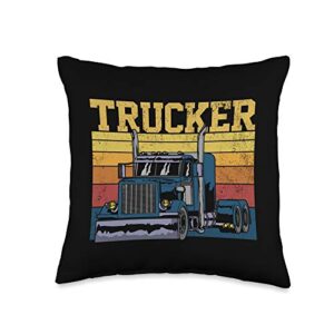 trucker gift shop trucker throw pillow, 16x16, multicolor