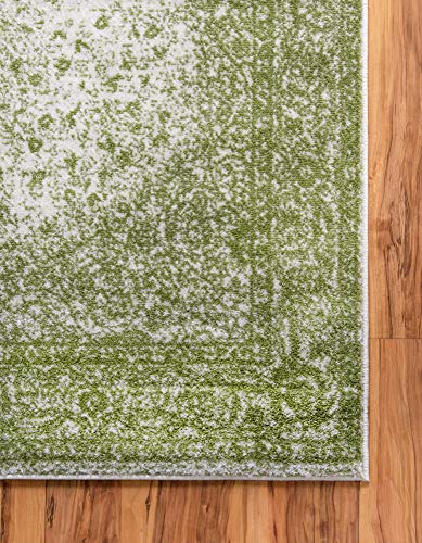 Rugs.com Dover Collection Rug – 2' x 3' Green Low-Pile Rug Perfect for Entryways, Kitchens, Breakfast Nooks, Accent Pieces