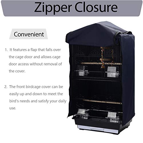 Bonaweite Birdcage Cover Parrot Cage Cover Shade Pet Universal Blackout Windproof Light-Proof Sleep Reduces Distractions Night Accessories Cloth Without Cage