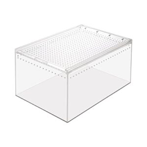 popetpop reptile breeding box, reptile feeding container aquarium breeding tank transparent reptile feeding box reptile terrarium habitat for snake turtle lizards