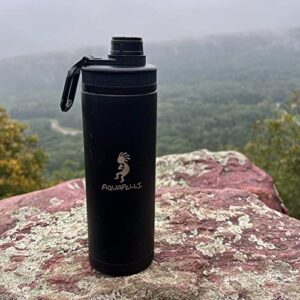 Aquapelli Vacuum Insulated Water Bottle, 18 Ounces, Midnight Black