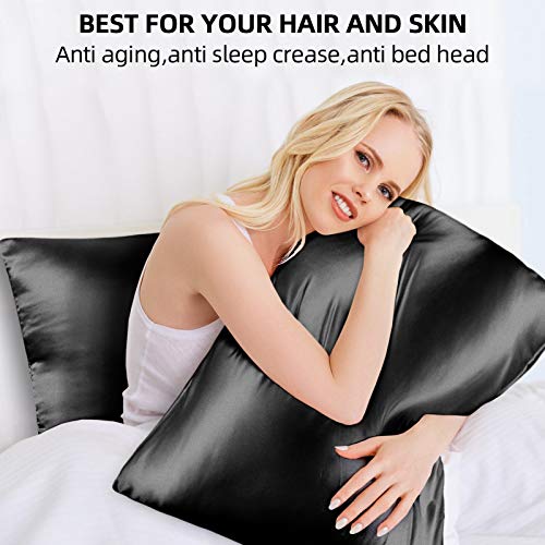 pendali Satin Bed Pillowcase, Both Side Silky Soft Satin Pillowcases for Hair and Skin, Bed Pillow Covers with Hidden Zipper, Standard Size, Pack of 1 Piece