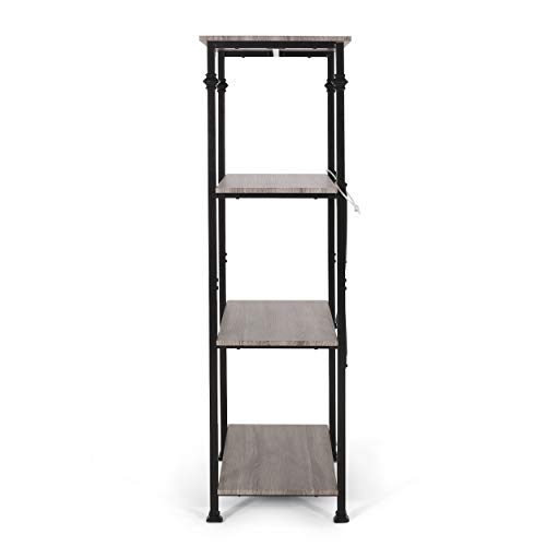 Christopher Knight Home Bauman 4-Layer Bookcase, Gray + Dark Bronze