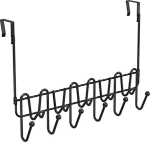 deco brothers supreme over the door 11 hook organizer rack, black