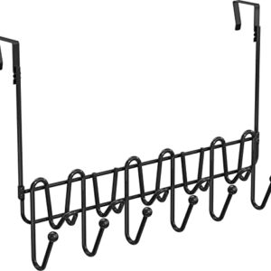 Deco Brothers Supreme Over The Door 11 Hook Organizer Rack, Black