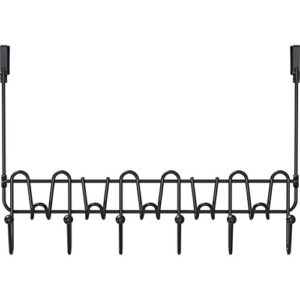 Deco Brothers Supreme Over The Door 11 Hook Organizer Rack, Black