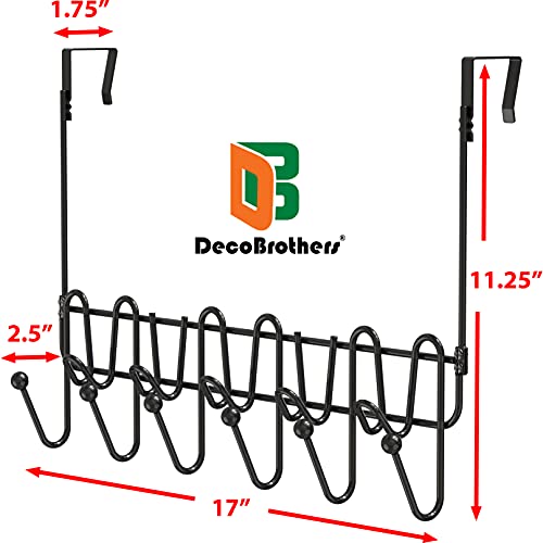 Deco Brothers Supreme Over The Door 11 Hook Organizer Rack, Black