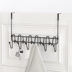 Deco Brothers Supreme Over The Door 11 Hook Organizer Rack, Black