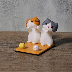 Auhafaly Cute Cat Smartphone Stand Phone Holder Cartoon Animal Japanese Anime (Pumpkin and Gabriel)