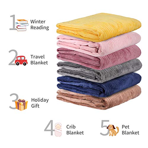 ABOW YUAN Soft Fleece Flannel Throw Blanket,Super Warm Fuzzy Lightweight Plush Microfiber Blankets Suitable for Sofa Couch Bed King Size(Grey 90x108 Inches)