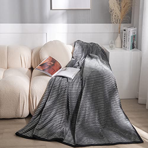 ABOW YUAN Soft Fleece Flannel Throw Blanket,Super Warm Fuzzy Lightweight Plush Microfiber Blankets Suitable for Sofa Couch Bed King Size(Grey 90x108 Inches)