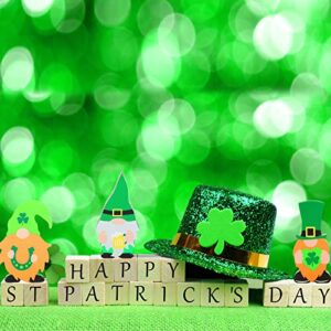 Jetec 3 Pieces St. Patrick's Day Wooden Sign Gnome Table Decorations Irish Themed Freestanding Table Signs for Desk Office Home Party Decoration, 5.11 Inches