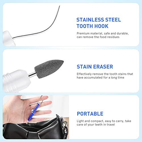 2pcs Portable Oral Dental Tooth Hook Hygeine Cleaning Molars Tool Teeth Stains Remover Plaque Remover