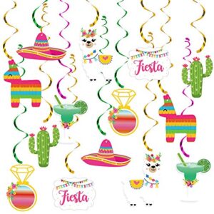 mexican final fiesta hanging swirl decorations, final fiesta bachelorette bridal shower party decorations llama cactus garland for bachelorette bridal shower bride to be engagement wedding party