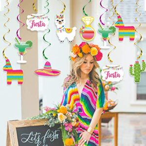 Mexican Final Fiesta Hanging Swirl Decorations, Final Fiesta Bachelorette Bridal Shower Party Decorations Llama Cactus Garland for Bachelorette Bridal Shower Bride to Be Engagement Wedding Party