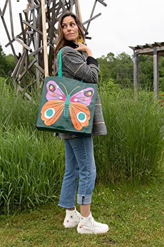 Blue Q Shoppers, Reusable Grocery Bag, Sturdy, Easy-to-Clean, 15" h x 16" w x 6" d, made from strong 95% recycled material (Multicolored)