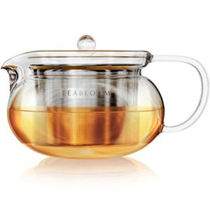 teabloom kyoto 2-in-1 tea kettle and tea maker – glass teapot with removable loose tea infuser – tea connoisseur's choice