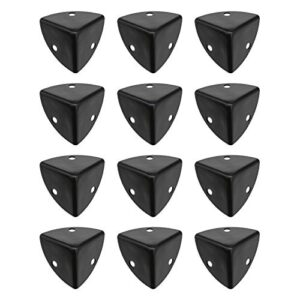 12pcs black corner brace decorative protectors wrap angle edge guard cover brackets 25mm for wooden case trunk box flightcases