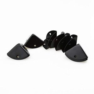 12pcs Black Corner Brace Decorative Protectors Wrap Angle Edge Guard Cover Brackets 25mm for Wooden Case Trunk Box Flightcases