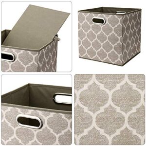 13x13x13 In Fabric Storage Cube Bins with Print Grid Pattern Foldable Clothes Storage Cubes Baskets Drawers Organizer Cubicle Storage Boxes for Organizing Closet Shelves,QY-SC01-3