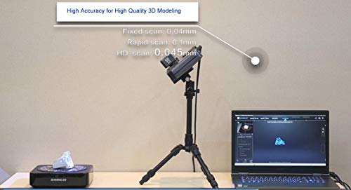 New EinScan Pro HD 3D Scanner with Turntable, Tripod, Color Pack, 0.2mm Resolution, 0.04mm Accuracy- Ultimate for Reverse Engineering, 3D Modeling, Art, Design, Manufacturing, Healthcare