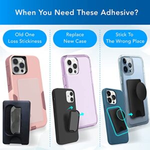 8Pcs Sticky Adhesive Replacement for Socket Wallet+ Back, 3M VHB Strong Sticker Pad for Pops Wallet Card Holder Base, Phone Wallet Plus Removable Double Sided Strip Tape for iPhone 14 Pro Max & Case