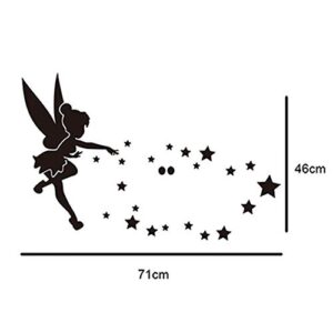 Winwinfly Wall Decals Stickers Acrylic Wall Stickers Cute Little Fairy Stars,3D Mirror Modern DIY Wall Stickers for Kids Room Bedroom Kindergarten