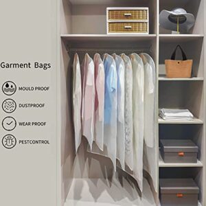 OUPAI Garment Bag for Hanging clothes, 40 inch Clear Full Zipper Suit Bags Breathable Dust Garment Cover for Closet and Cloth Storage Dustproof Closet Storage and Travel- 24'' x 40'' /10 Pack