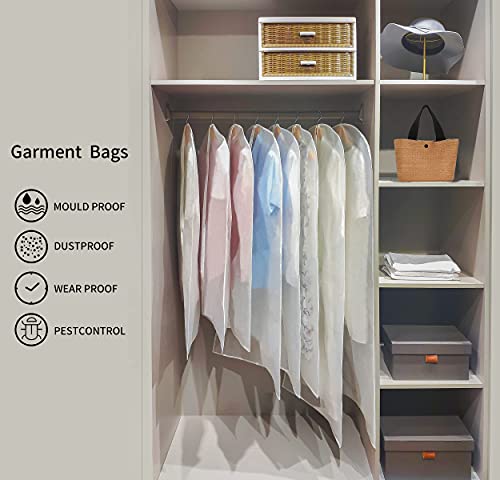 OUPAI Garment Bag for Hanging clothes, 40 inch Clear Full Zipper Suit Bags Breathable Dust Garment Cover for Closet and Cloth Storage Dustproof Closet Storage and Travel- 24'' x 40'' /10 Pack