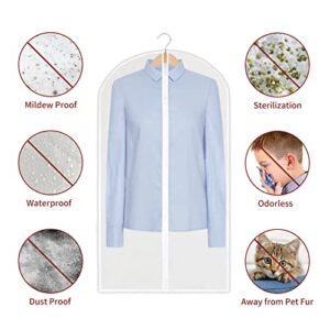 OUPAI Garment Bag for Hanging clothes, 40 inch Clear Full Zipper Suit Bags Breathable Dust Garment Cover for Closet and Cloth Storage Dustproof Closet Storage and Travel- 24'' x 40'' /10 Pack