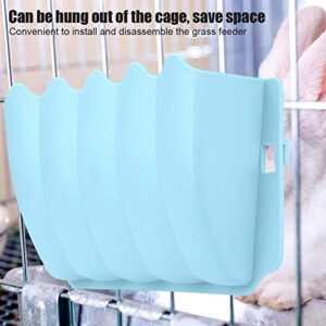 Rabbit Grass Feeder Pet Hay Bowl Dish Rack Holder Hay Feeder for Rabbit Rat Chinchilla Hamster Guinea Pig (Blue)