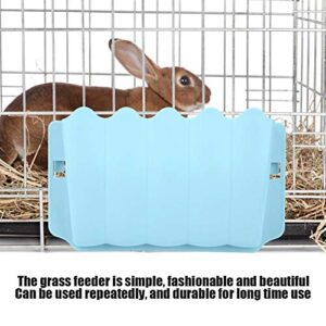 Rabbit Grass Feeder Pet Hay Bowl Dish Rack Holder Hay Feeder for Rabbit Rat Chinchilla Hamster Guinea Pig (Blue)