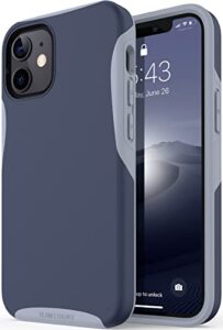 team luxury case compatible with iphone 12 mini 5.4", heavy duty shockproof hybrid protective phone cover (dark navy blue/gray)