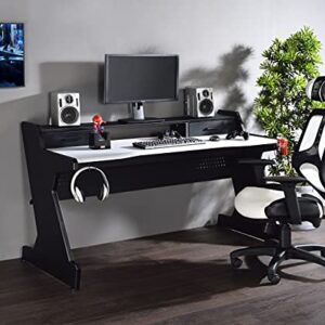 Acme Furniture Bigga Gaming Table, Black & White Finish