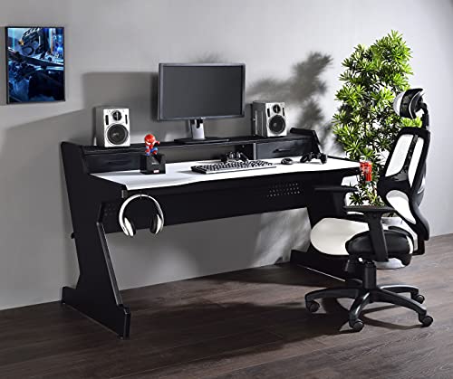 Acme Furniture Bigga Gaming Table, Black & White Finish