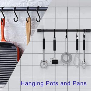 LLPJS Aluminum S Hooks for Hang Shower Curtain, Hanging Kitchen Pot and Pans, Coffee Cups, Grill Utensils, Clothes, Plants, Indoor and Outdoor Decorative S-Hooks, 12 Pack Matte Finish Silver