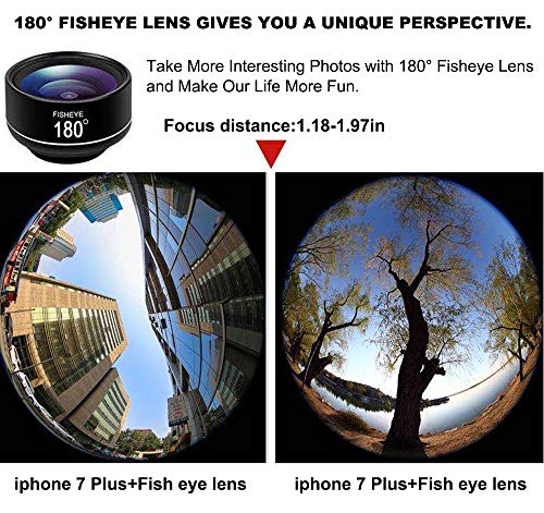 180° fisheye Lens,for iPhone,Samsung,Pixel,BlackBerry etc,with Clip,Cell Phone Lens,anamorphic Lens,Funny Pictures