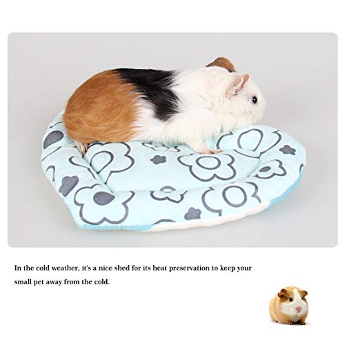 Hamster Mouse Winter Warm Pad - Mini Pet Bed Pads for Small Animals, Hedgehog / Guinea Pig / Dwarf Bunny / Rabbit's Warmer House Cotton Nest, Heart Shape (Pink)