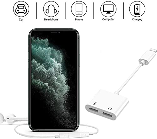 [Apple MFi Certified] 2PACK iPhone Lightning to 2 Lightning Adapter, Dual Lightning AUX + Charger Adapter Dongle Cable Splitter Compatible with iPhone 12/11/SE/X/XR/XS/8/7/6 Support Call + Charging