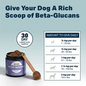 Four Leaf Rover: Seven 'Shrooms- Immune Supporting Organic Mushroom Complex for Dogs - 15 to 60 Day Supply, Depending on Dog’s Weight - Rich in Beta Glucans - Grown on Wood - Vet Formulated