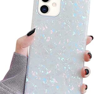 YTanazing Square iPhone 11 Glitter Case for Women,Opal Marble Pattern Cute Luxury Sparkle Design Case Protective Case Cover for iPhone 11-6.1 inch