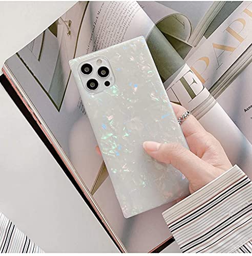 YTanazing Square iPhone 11 Glitter Case for Women,Opal Marble Pattern Cute Luxury Sparkle Design Case Protective Case Cover for iPhone 11-6.1 inch