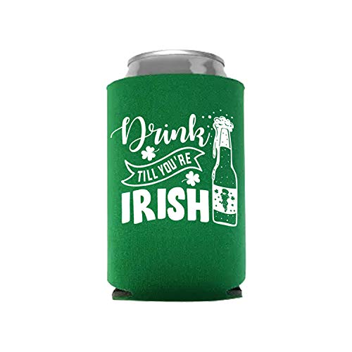 Veracco Keep Your Kiss I'm Here For This Irish Don't get Drunk We Get Awsome Stadium Party Cup St Patricks DayCan Coolie Holder Party Favors Decorations (Green, 6)