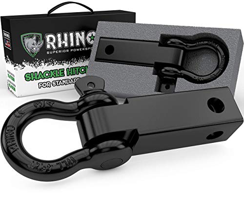 Rhino USA Shackle Hitch Receiver, Lock and Tightener Bundle - Includes Our Top Selling Recovery Shackle Hitch Plus Our Patented Hitch Lock and Anti-Rattle Hitch Tightener!