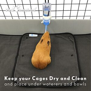 Paw Inspired Washable Guinea Pig Cage Liners | Fleece Bedding for Guinea Pigs Ferrets, Rabbits, Hamsters, Small Animals | Bamboo Charcoal Odor Controlling Absorbent Pee Pads (12" x 12", 2 ct.)