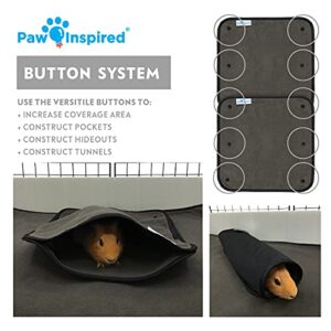 Paw Inspired Washable Guinea Pig Cage Liners | Fleece Bedding for Guinea Pigs Ferrets, Rabbits, Hamsters, Small Animals | Bamboo Charcoal Odor Controlling Absorbent Pee Pads (12" x 12", 2 ct.)