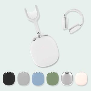 FitTurn Earpads Cover Case Compatible with AirPod Max Wireless Headphone, Silicone Anti-Scratch Protective Case for AirPod Max, Earcup Protectors Enrich Color & Prevent Earphones from Bumping (White)